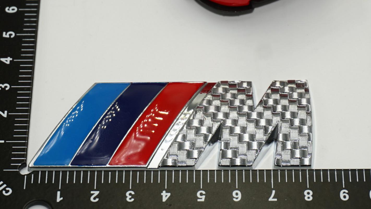 Bmw M Bagaj Beyaz Karbon Desen Krom Metal 3M 3D Logo | DK AUTO TUNING